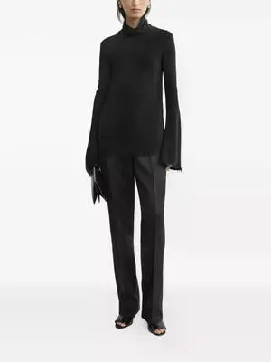 TOTEME Frayed-edge Slim Top - Black