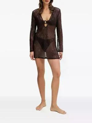 Karl Lagerfeld Logo-plaque Long-sleeve Mini Dress