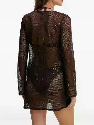 Karl Lagerfeld Logo-plaque Long-sleeve Mini Dress