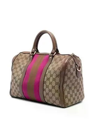 Gucci Medium Gg Canvas Web Joy Boston Satchel - Neutrals