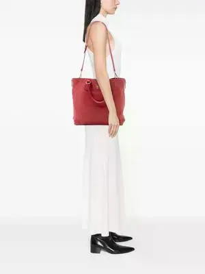 Prada Vitello Daino Side Zip Shopper Tote Satchel - Red