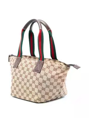 Gucci Gg Canvas Web Handbag - Neutrals