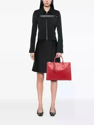 Prada Large Saffiano Lux Galleria Double Zip Satchel - Red
