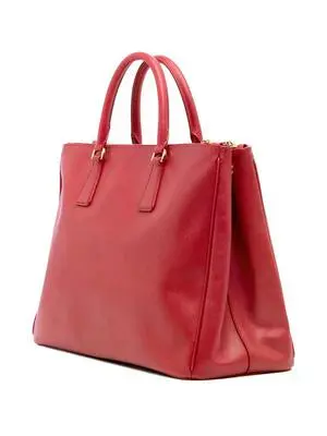 Prada Large Saffiano Lux Galleria Double Zip Satchel - Red