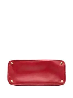 Prada Large Saffiano Lux Galleria Double Zip Satchel - Red