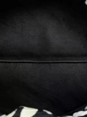 Bottega Veneta Textured Nappa Zebra Print Chain Pouch - Black