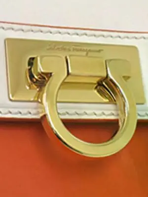 FERRAGAMO Small Tricolor Leather Gancini Sofia Satchel
