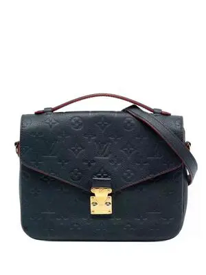 LOUIS VUITTON Monogram Empreinte Pochette Metis Satchel - Blue