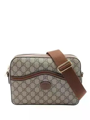 Gucci Gg Supreme Retro Interlocking G Messenger Bag - Neutrals