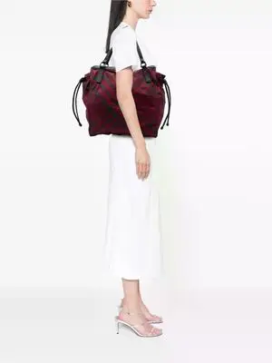 Burberry 2000-2017 Supernova Check Buckleigh Tote Bag - Red