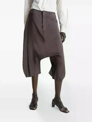 LEMAIRE Lemere Pleated Bermuda Shorts - Brown