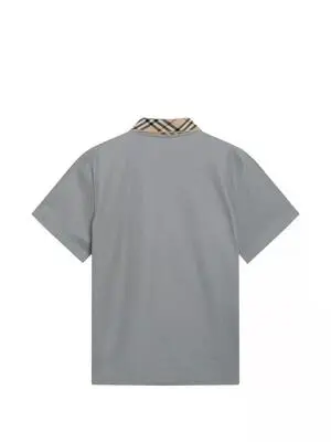 Burberry Check-collar Polo Shirt - Grey