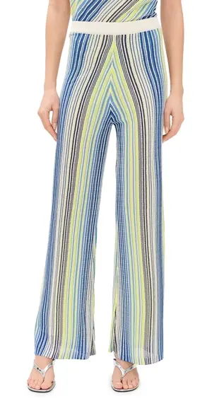 Line & Dot Kit Striped Knit Wide Leg Pants