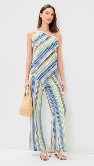Line & Dot Kit Striped Knit Wide Leg Pants