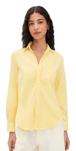 Frank & Eileen Relaxed Denim Button-up Shirt - Lemon