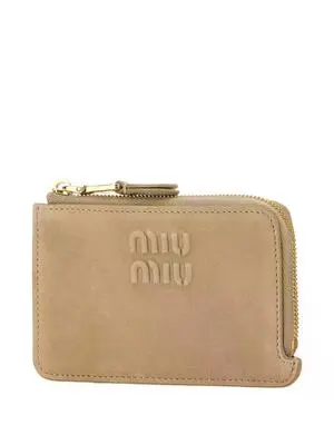 Miu Miu Nappa Leather Envelope Card Holder - Neutrals