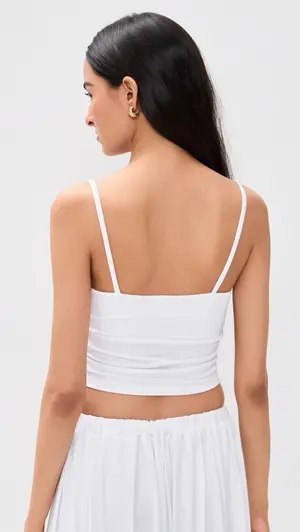 Susana Monaco Gathered Sweetheart Neck Tank Top