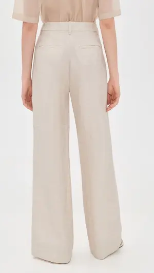 Good American Linen Blend Wide Leg Trousers