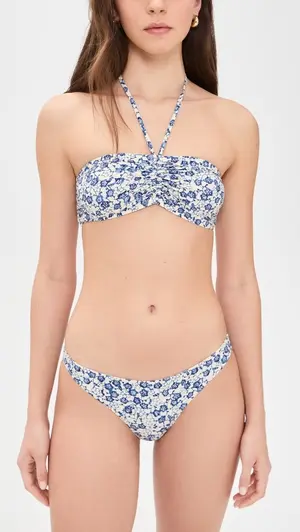 Isabel Marant Étoile Salma Floral Print Bikini Top - Blue