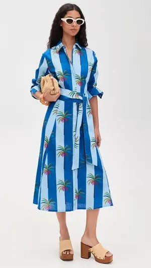 GUADALUPE DESIGN Luciana Palm Maxi Dress