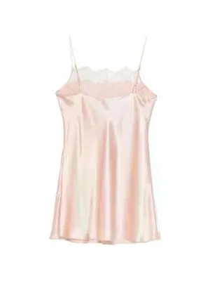 Carine Gilson Lace-detail Silk Slip - Pink