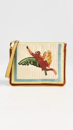 ALEMAIS Mokshini Monkey Embroidered Clutch