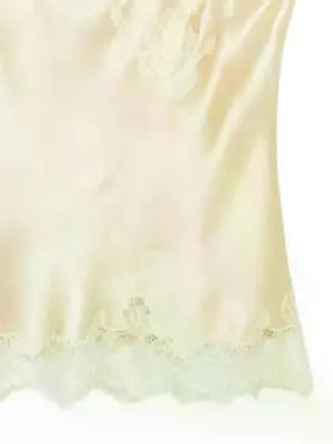 Carine Gilson Lace-detail Silk Camisole - Yellow