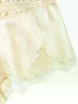 Carine Gilson Lace-detail Silk Shorts - Yellow
