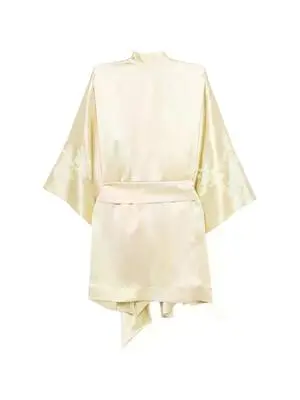 Carine Gilson Lace-detail Robe - Yellow