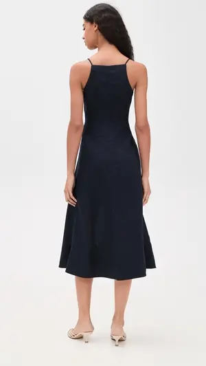 Veronica Beard Georges Linen Midi Dress - Navy