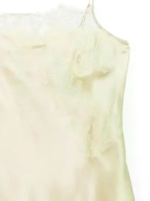 Carine Gilson Satin Lace-detail Camisole - Yellow