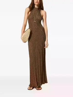 TWINSET Maxi Knitted Dress - Brown