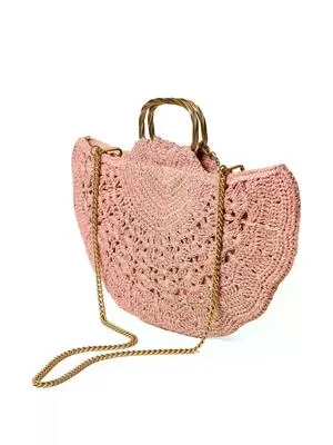 TWINSET Top Handle Woven Shoulder Bag - Pink
