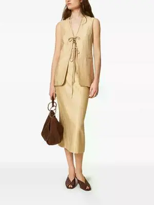 TWINSET Slit Midi Skirt - Neutrals