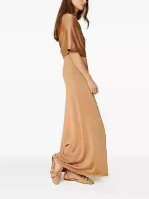 TWINSET Long Knit Dress With Lurex And One-shoulder Design - Neutrals