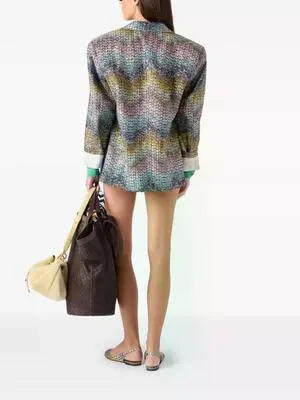 Missoni Zigzag-pattern Single-breasted Blazer - Blue