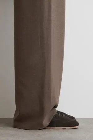 Cos Minimal Suede Lace-up Sneakers - Brown