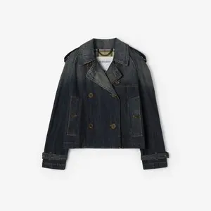 Burberry Cropped Denim Mayfair Trench Jacket