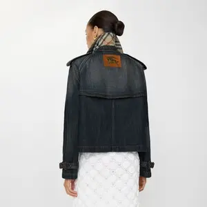 Burberry Cropped Denim Mayfair Trench Jacket