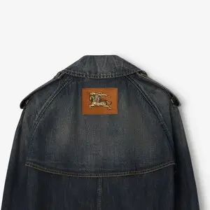 Burberry Cropped Denim Mayfair Trench Jacket
