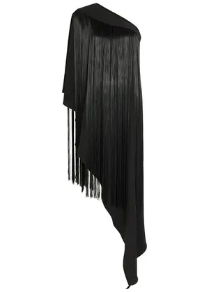 THE NEW ARRIVALS ILKYAZ OZEL Angelica Fringed Maxi Dress - Black