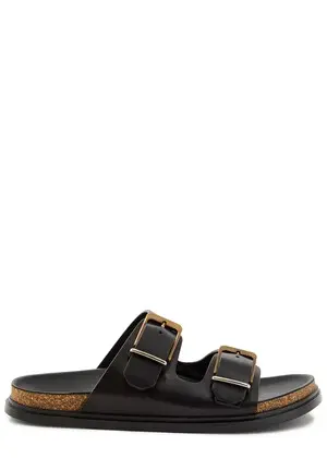 THE ROW Buckle Leather Slides