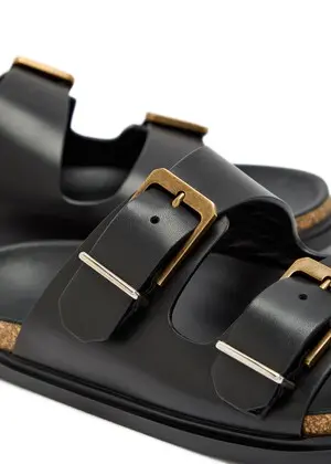 THE ROW Buckle Leather Slides