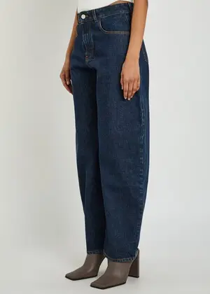 Alaïa Low Round Barrel-leg Jeans