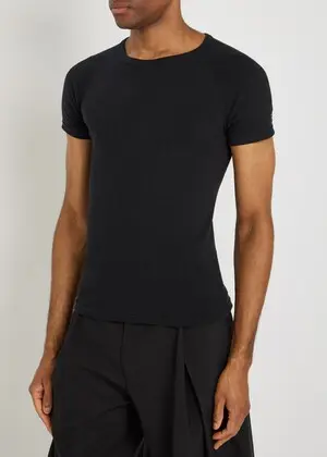 STRETCH FRAISE Ribbed Stretch-cotton T-shirt