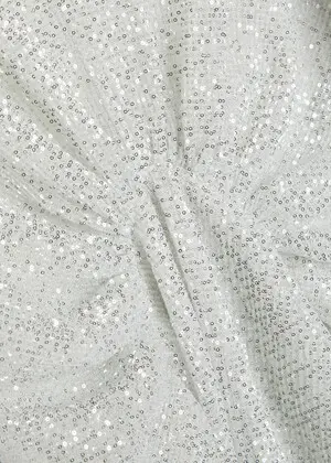 L'IDEE Paradiso Sequin-embellished Gown - White