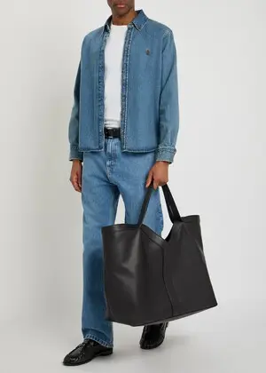 Saint Laurent Y Maxi Leather Tote Bag