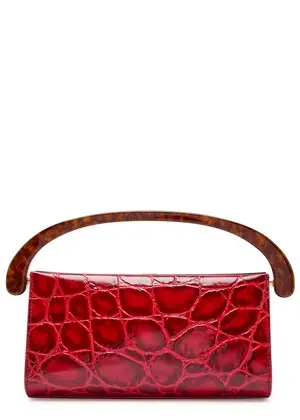 Dries Van Noten Crocodile-effect Leather Top Handle Bag