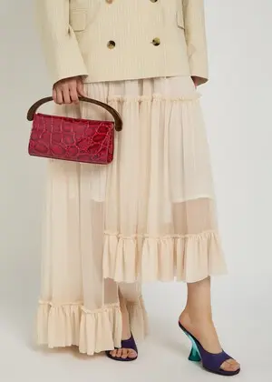 Dries Van Noten Crocodile-effect Leather Top Handle Bag