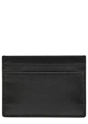 Saint Laurent Logo Leather Card Holder - Black